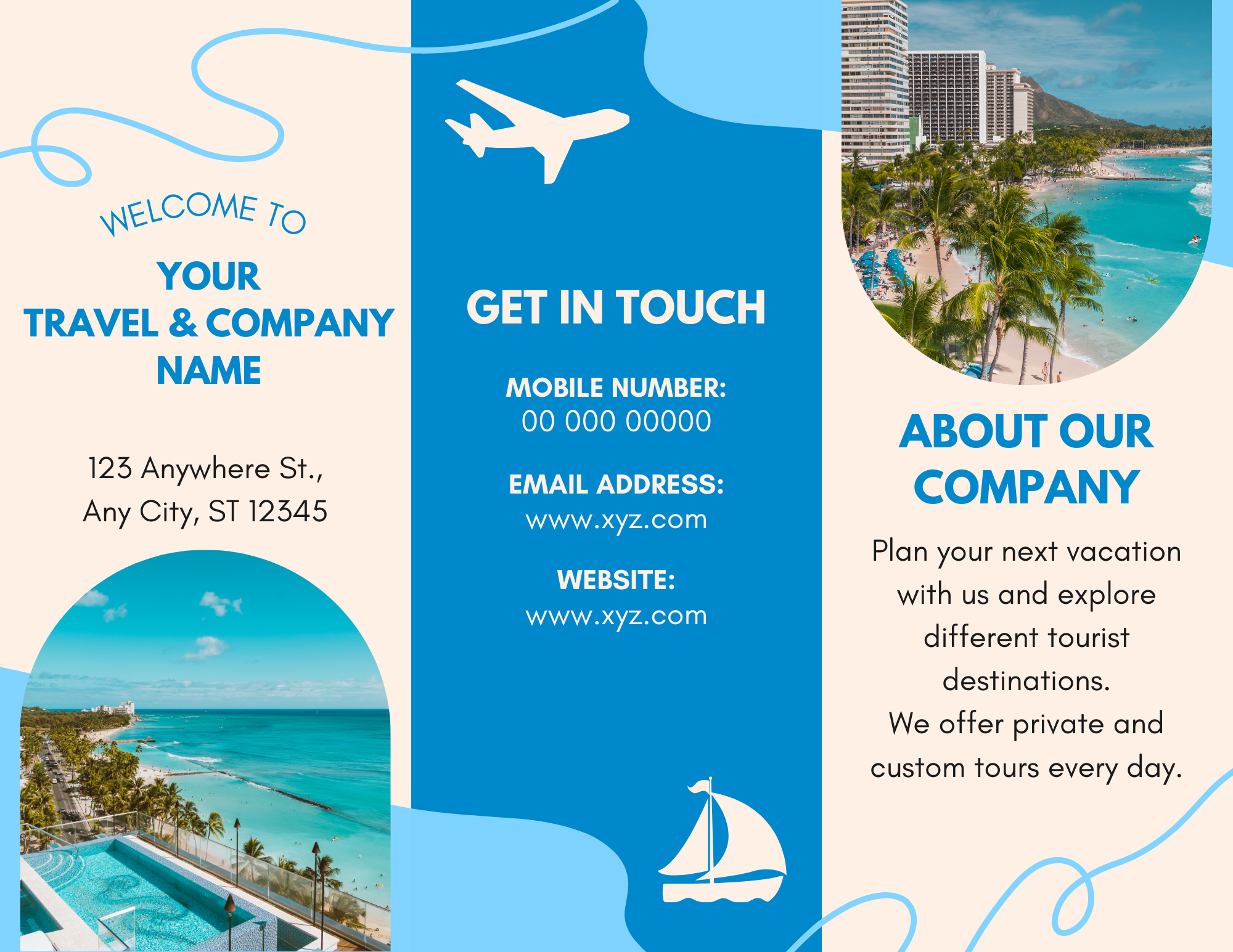 Traveling Company Brochures Design - Buy Urdu themes | Free download ...